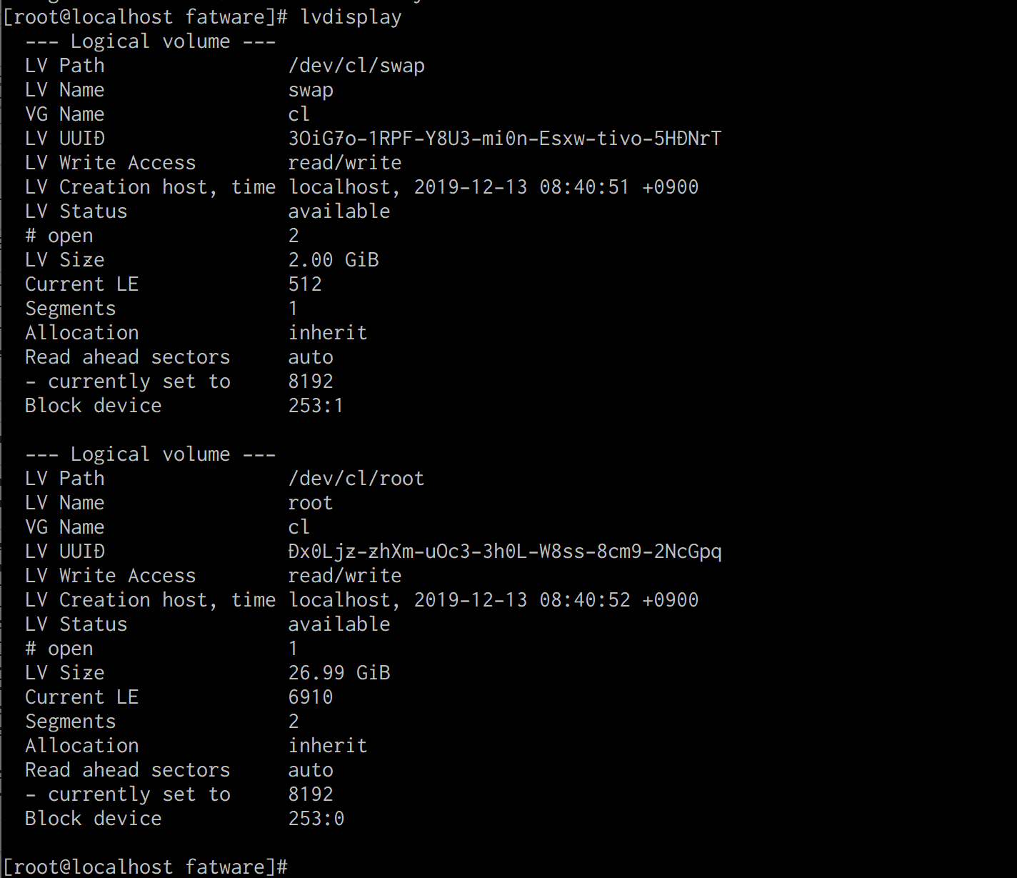 VMWare Player でのLinux LVMのディスク容量拡張の仕方 – Fatware